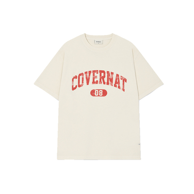 COVERNAT男士做旧款印花logoT恤