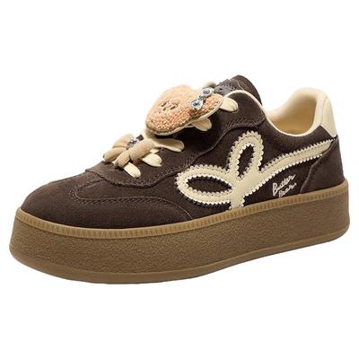 TATA他她黄油小熊联名加绒德训鞋2025新款运动休闲板鞋GXY01CM5