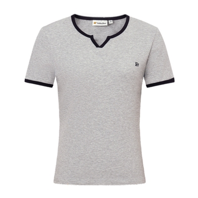 微弹包裹性撞色V领短袖