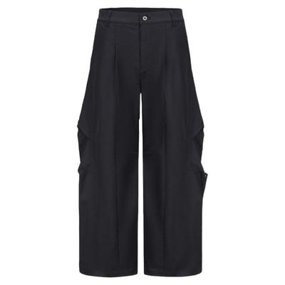 廓形弯刀长裤TIRES切线阔腿新款