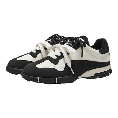 2025新款黑白拼色板鞋韩版阿甘鞋