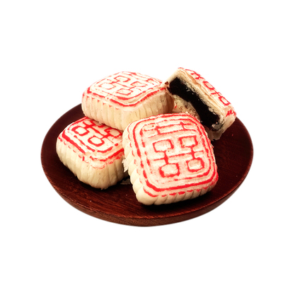 天津桂顺斋红豆沙馅白皮囍字饼