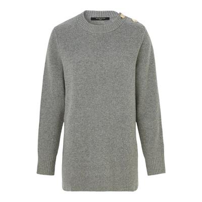 【季末折扣】Mother of Pearl 女秋冬纽扣缀饰混纺毛衣