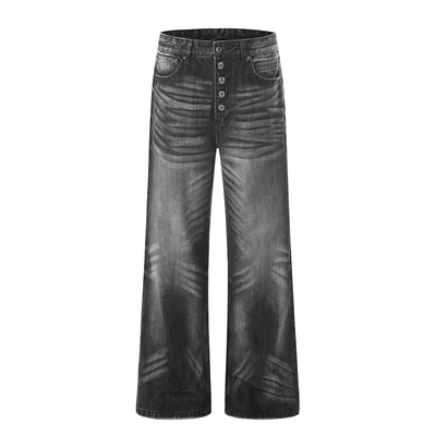 HY711水洗五连扣15oz战斗黑牛