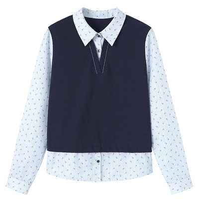 亦白百搭休闲假两件拼接卫衣女