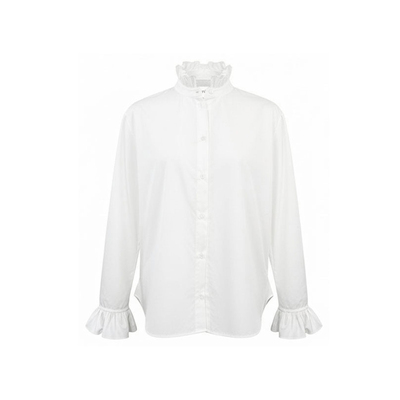 Lorene花瓣领长袖衬衫女