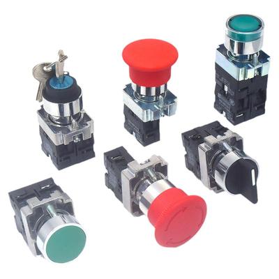 ZB2按钮开关启动停止自复位蘑菇急停旋钮平钮XB2-BA31/42/BD33/21