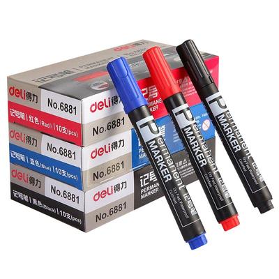 得力记号笔10支装大头写字包邮