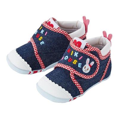 日本直邮MIKIHOUSE 日本制小兔学步鞋11-9305-494牛仔童鞋兔子鞋