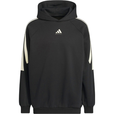 adidas阿迪达斯男女篮球运动训练三条纹针织连帽套头衫卫衣JZ7914