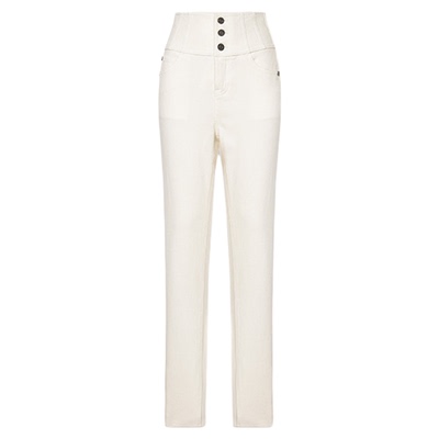 【博主同款】HPLY荷比俪2025冬新款高腰修身加绒直筒小脚牛仔裤