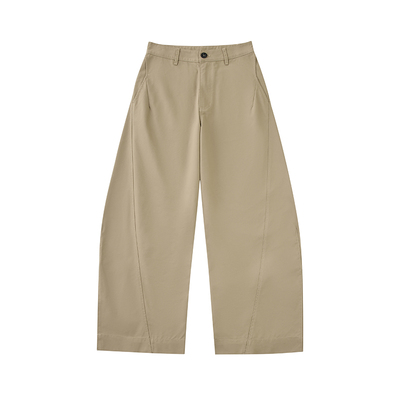 NORYBRAND 25廓形弯刀裤抽折弧线多细节长裤 简约百搭宽松休闲裤