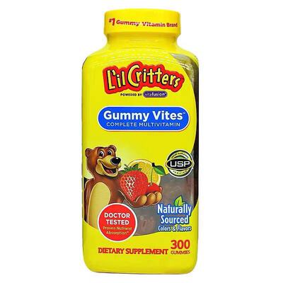 美国代购*lil critters儿童小熊软糖复合维生素软糖开胃300粒