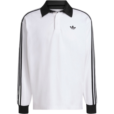 adidas阿迪达斯三叶草男子橄榄球风POLO衫运动休闲长袖T恤KE3575