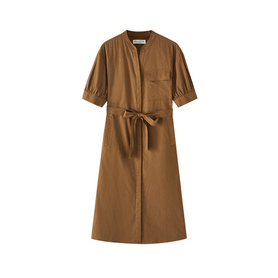 MarcO'Polo亚麻衬衫领连衣裙