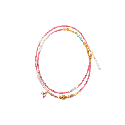 天然粉碧玺手串福气绵延