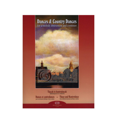 舞曲和乡村舞曲 旋律乐器和低音通奏 布达佩斯原版乐谱书 Dances and Country Dances Melody Instrument Basso Continuo Z 14160