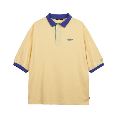 SPELLEDIT2025年春季拼色翻领T恤