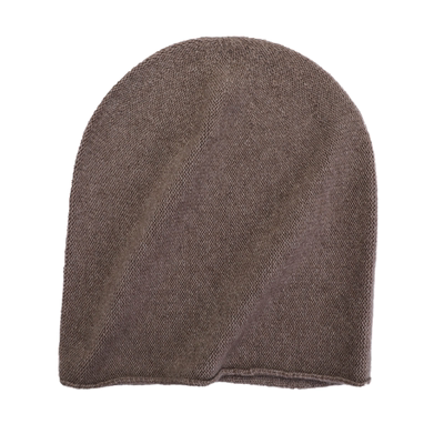 简约休闲加大卷边纯色羊绒针织帽