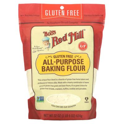 鲍勃红磨坊,中筋烘焙面粉，无麸质，44 盎司（1.24 千克）