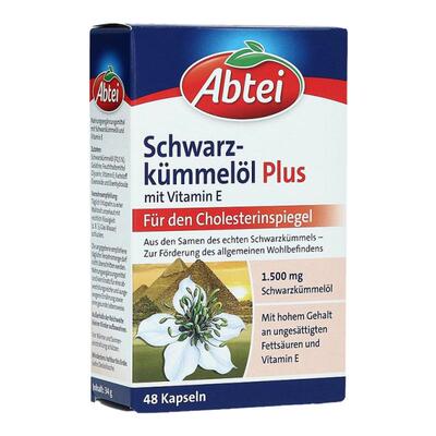 Abtei黑茴香油黑孜然油胶囊高血脂心脑血管健康48粒补充剂膳食