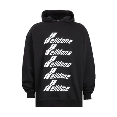 we11done弹幕薄绒印花连帽卫衣