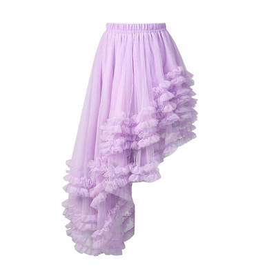 Relentless 不对称网纱蓬蓬长裙公主风春夏甜美荷叶边蛋糕半身裙