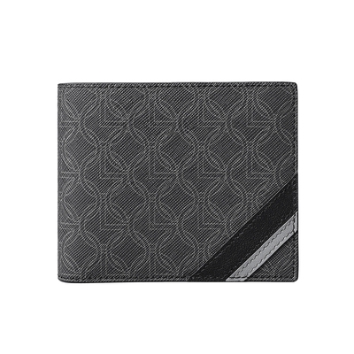 金利来皮具男士新款PVC品牌印花横款皮夹多卡位休闲男士钱夹