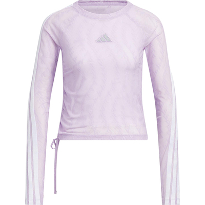 Adidas/阿迪达斯正品2025夏季款女士三条纹收腰长袖KB7608