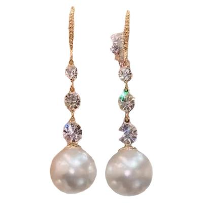 法式气质高级感长款珍珠耳环女