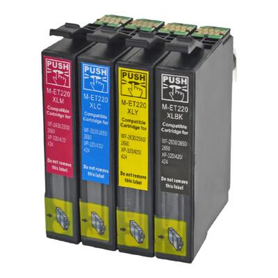 DAT适用爱普生T220XL墨盒T220墨盒XP-320 XP-420 XP-424彩色喷墨打印机墨盒T2201 T2202 T2203 T2204油墨水盒
