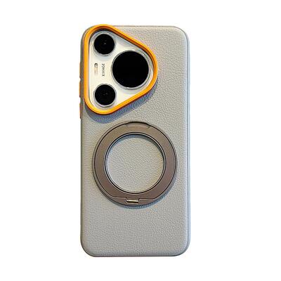 拓岚 支点壳适用华为pura70pro+新款手机壳Pura80ultra高级感白色皮纹磁吸360度旋转支架荣耀500magic876pro