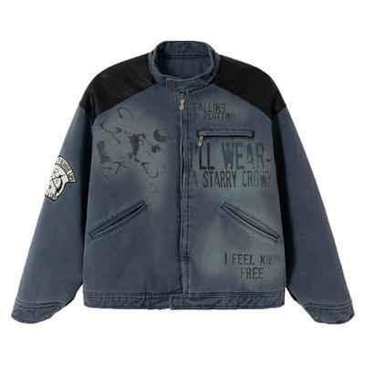 缝缝补补宽松加厚做旧潮牌外套