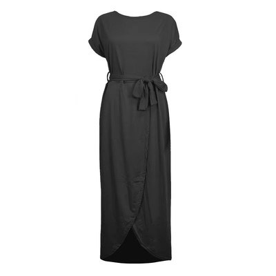 长裙夏季时尚系带开叉女连衣裙