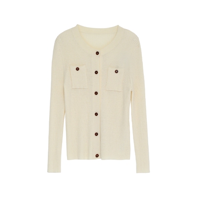 浅秋羊毛复古针织开衫