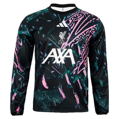 天朗足球 阿迪达斯25/26利物浦赛前热身长袖套头衫训练服KB1449