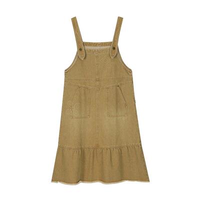 MSLAN中古镂空绣花牛仔吊带裙