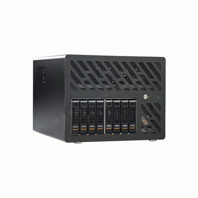 NAS8盘存储服务器半高PCIE卡槽ATX主板ATX电源热插拔机箱