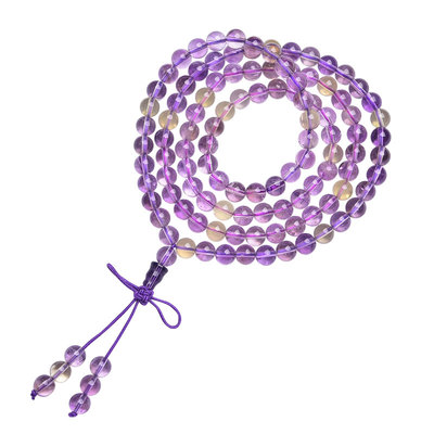 天然紫黄晶108颗佛珠念珠手捻