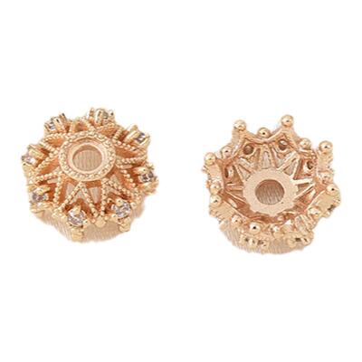 铜镀14K金色保色五角星花托隔珠