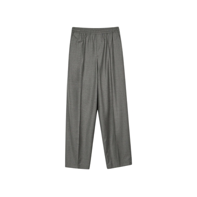 LESS通勤垂感长裤女松紧腰宽松绵羊毛阔腿西装裤子女2O9E12720