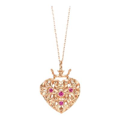 周生生珠宝18K金心形皇冠套链