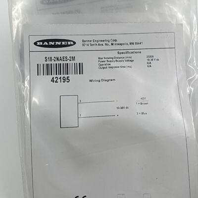 询价-邦纳BANNER光电传感器 S18-2NAES-2M