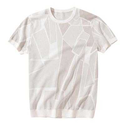 MrBu布先生几何艺术拼接圆领t恤