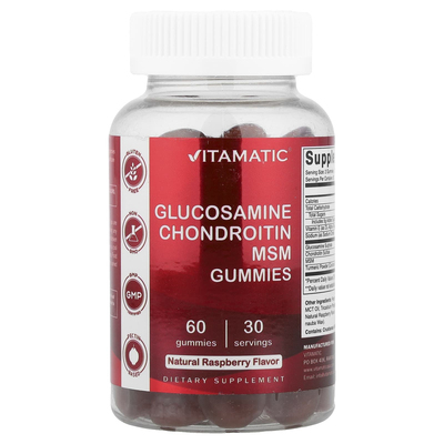 Vitamatic,壳糖胺软骨素 MSM 软糖，天然树莓味