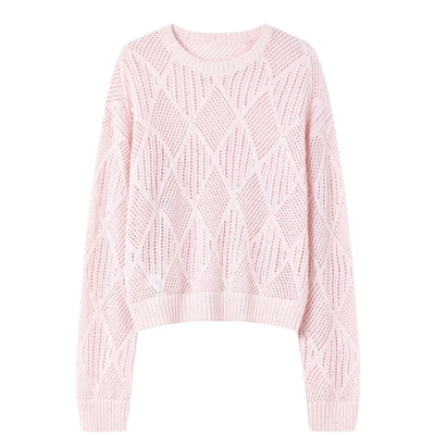 秋水伊人圆领套头毛针织衫