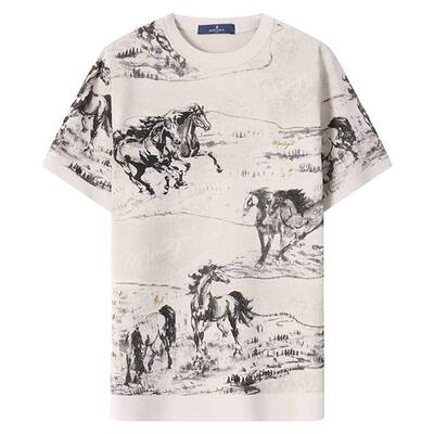 梦特娇[生肖骏马/国风水墨画]T恤