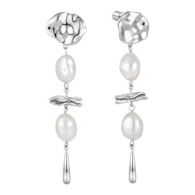 VEKE「露华凝」天然淡水珍珠耳环高级气质925银耳饰耳钉