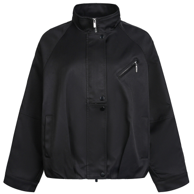 原创美式解构拼接立领外套女春季