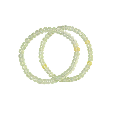 天然水晶葡萄石盘珠款单圈手链 女款水晶冰透款葡萄石手串饰品